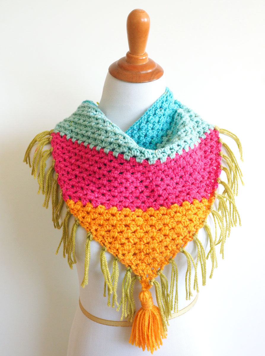 Colorful Triangle Scarf Crochet Pattern – I Love Stitches